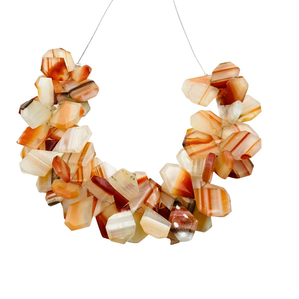 Natural Shaded Carnelian Fancy Slice Nugget Beads Side Drilled Faceted ...